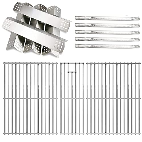 Uniflasy Replacement Parts Burner Heat Plate Cooking Grates for Nexgrill 720-0882A Evolution Infrared Plus 5-Burner Gas Grill Stainless Steel Repair Part kit for Nexgrill Cooking Grid with Side Burner