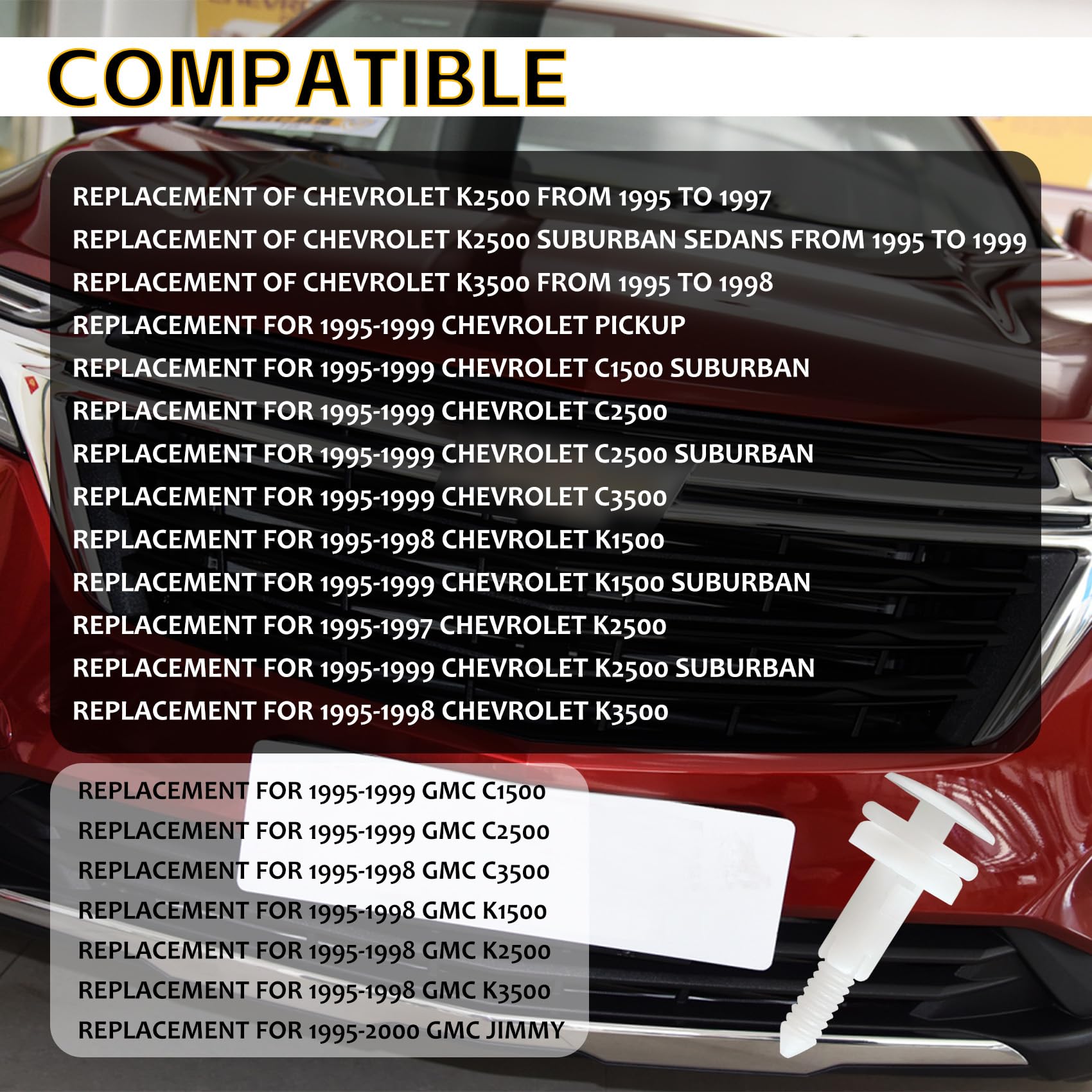 NTNEV 50 Pcs Automotive Door Panel Retainer Clip, Replacement for GM 15960325, Compatible with GMC Truck Chevrolet Cadillac