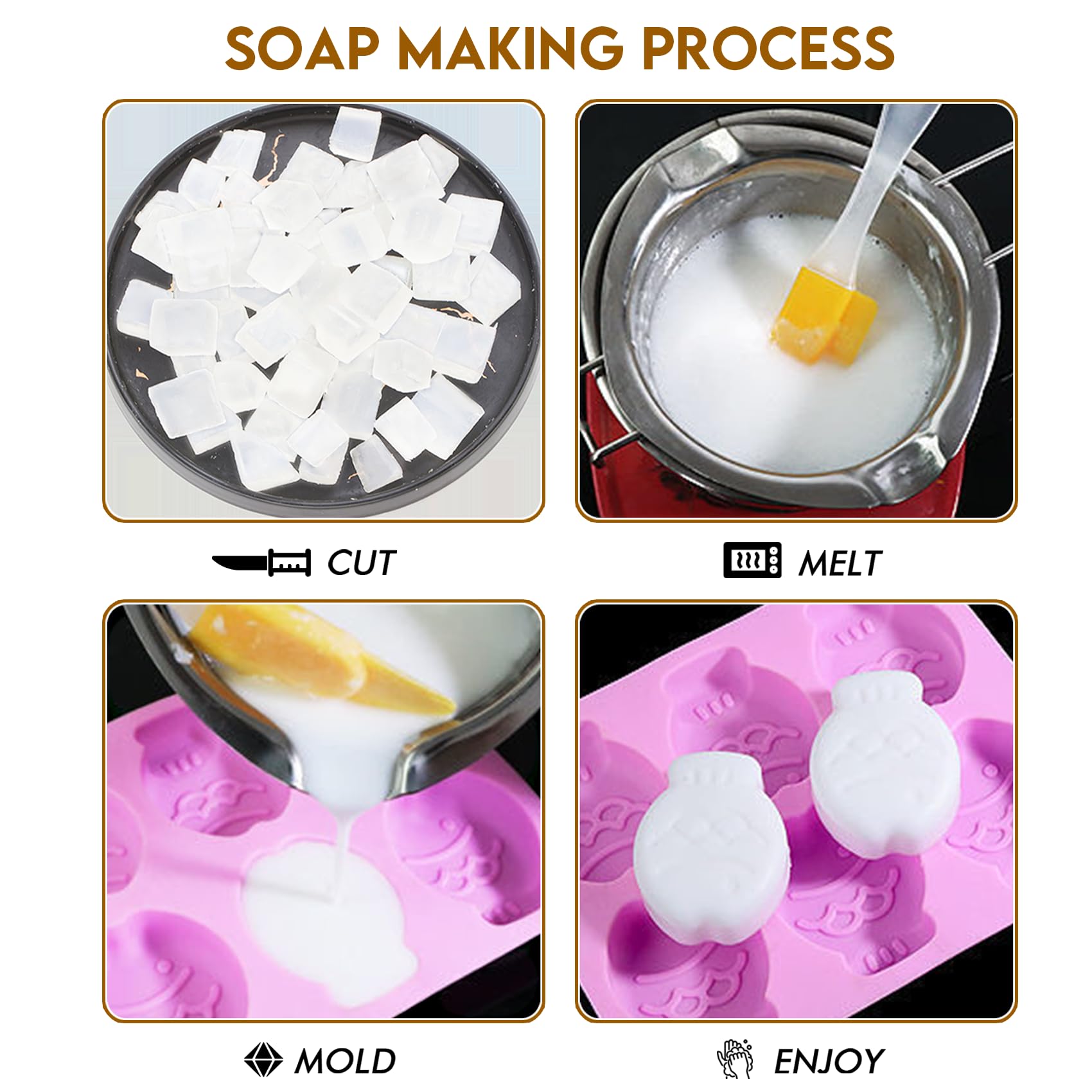 EDSRDRUS Scent Soap Base DIY Handmade Soap with Goat Milk/Honey/Peach/Cologne/Shea Butter/Aloe Vera/Oatmeal Milk & Coconut Oil, Moisturizing Melt and Pour Soap Base for Soap Making