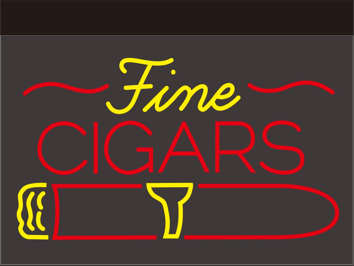 wedding decor custom bar signs home decor happy gamer LED Fine Cigars Shop Smoking Room Man Cave Dual Color Led Red Yellow Lamp Neon Like Signs For Wall Decor