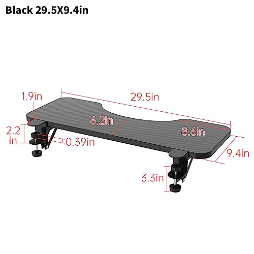 alfd suoke 29.5in x 9.4in Ergonomics Desk Extender, Arm Rest for Desk, Keyboard Extender for Computer Elbow Arm Support, Table Mount for Sit Stand Desks, Black