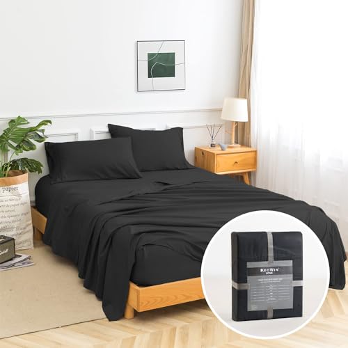 KeoWin 18 Inch Full Sheets Deep Pocket,Cooling Sheets Queen Deep Pockets,Microfiber Sheet Set Deep Pocket,Lightweight Soft & Wrinkle Free