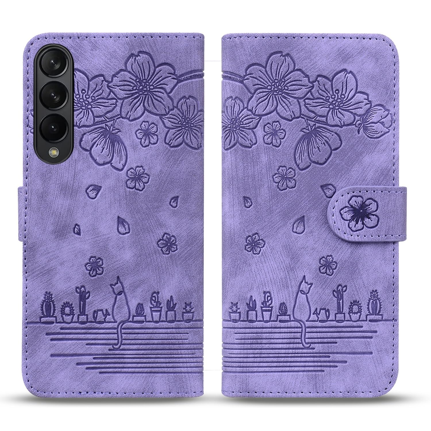 Cellphone Flip Case Compatible With Samsung Galaxy Z Fold 3 5G Wallet Flip Phone Case Embossed Phone Case Leather Case Phone Case Card Slot Phone Case Carrying Wrist Strap Phone Case Compatible With S