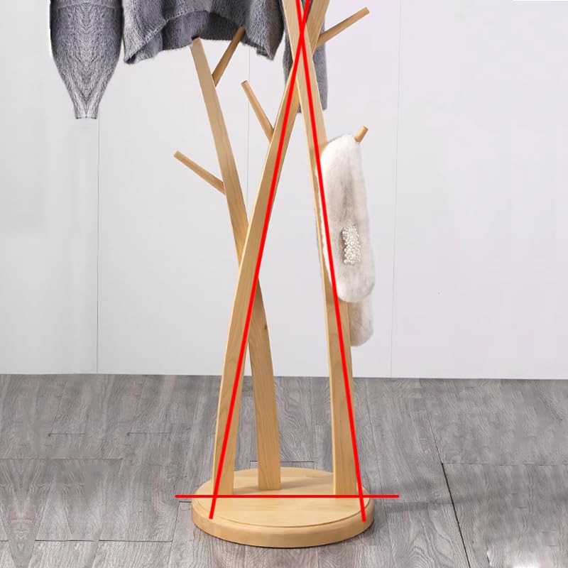 LITFAD Wooden Coat Rack Tree Freestanding Coat Stand with 13 Hooks, Tree Branch Design Clothes Standing Hanger for Multiple Coat and Hats, Coat Tree Rack for Bedroom, Entryway and Office-Black