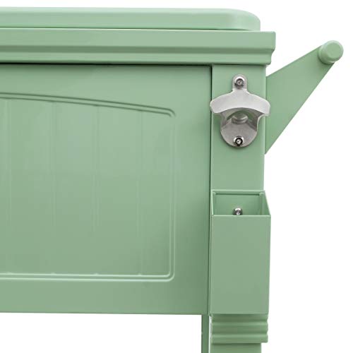 Permasteel PS-203F1-SAGE-AM 80 Quart Portable Rolling Patio Cooler, Sage