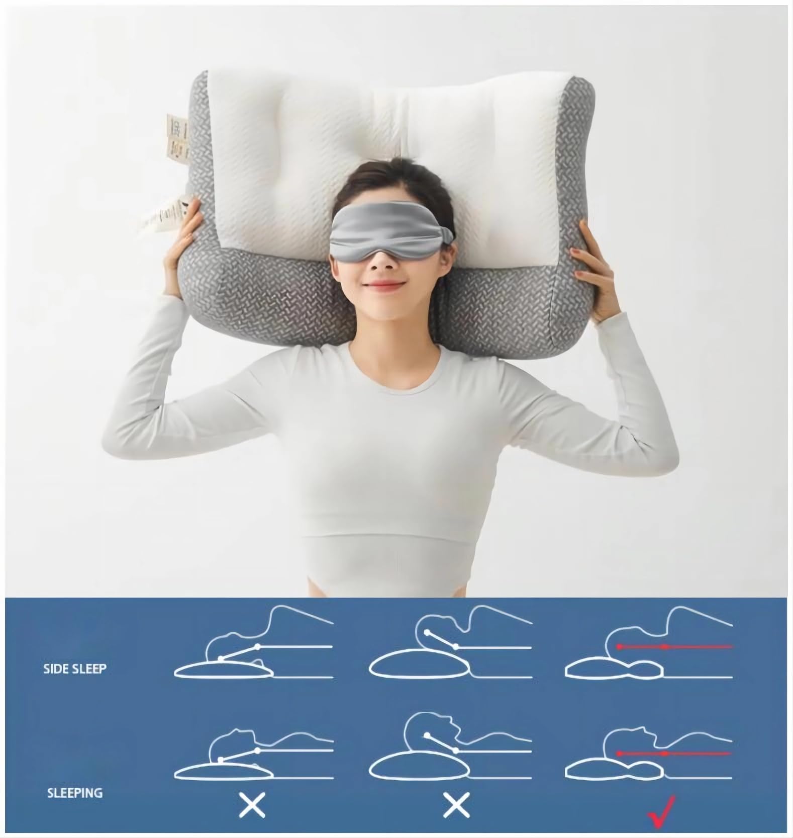 Eedvrko 2023 Cervical Pillow Super Ergonomic Pillow - Protect Your Neck and Spine Pillow for All Sleeping Positions Pillow with a Suitable Height to Reduction Snoring for Dream Deep