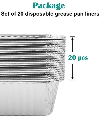 EasiBBQ Aluminum Foil Grill Drip Pans for Camp Chef Portable Grill, Disposable Aluminum Grease Pan Liners, 20 Pack