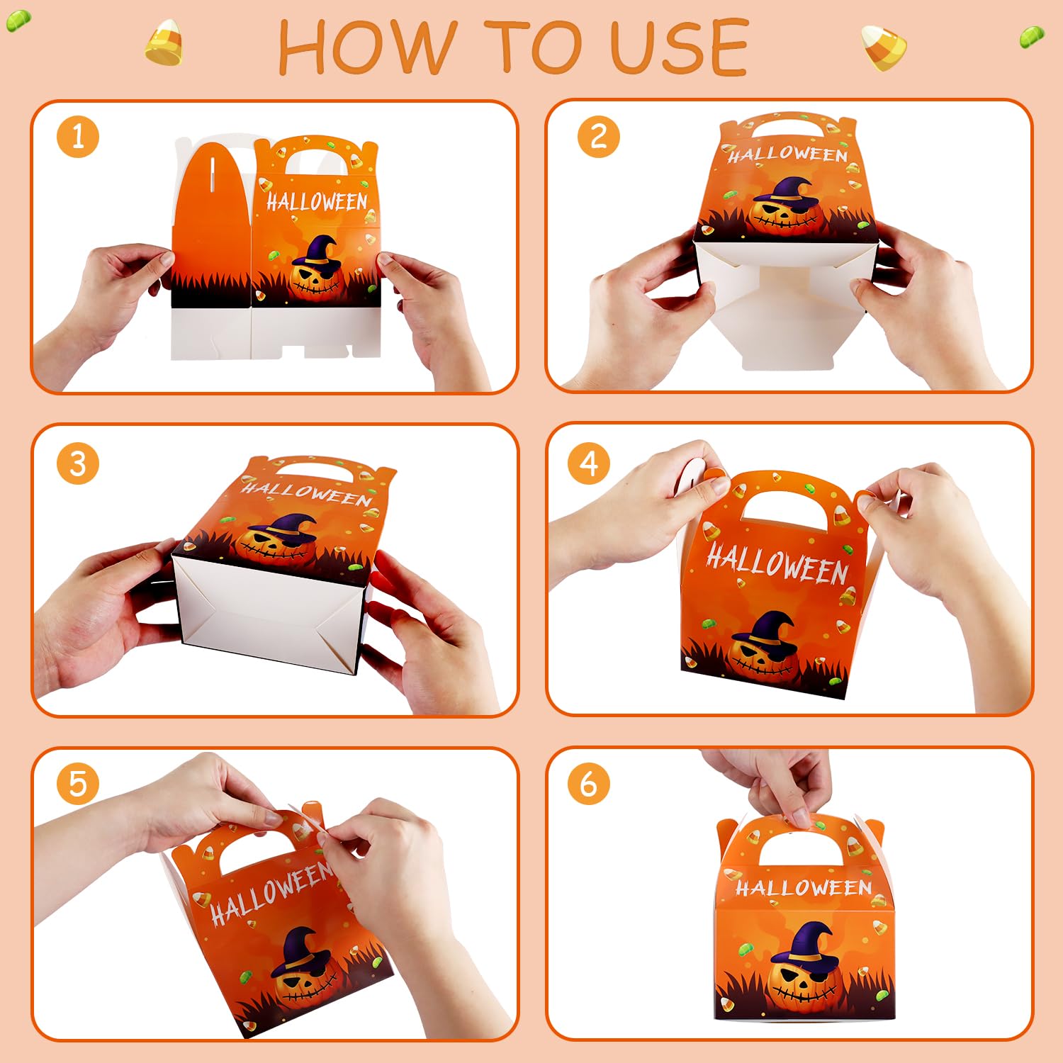 SPERPAND 36Pcs Halloween Treat Boxes, Small Gift Boxes - Cardboard Cookie Candy Boxes for Halloween Party Favors(3.6"x6"x7")