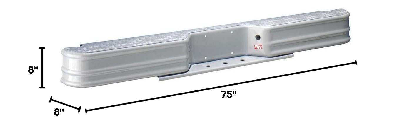 Fey 20002 DiamondStep Universal Silver Replacement Rear Bumper (Requires Fey vehicle specific mounting kit sold separately)