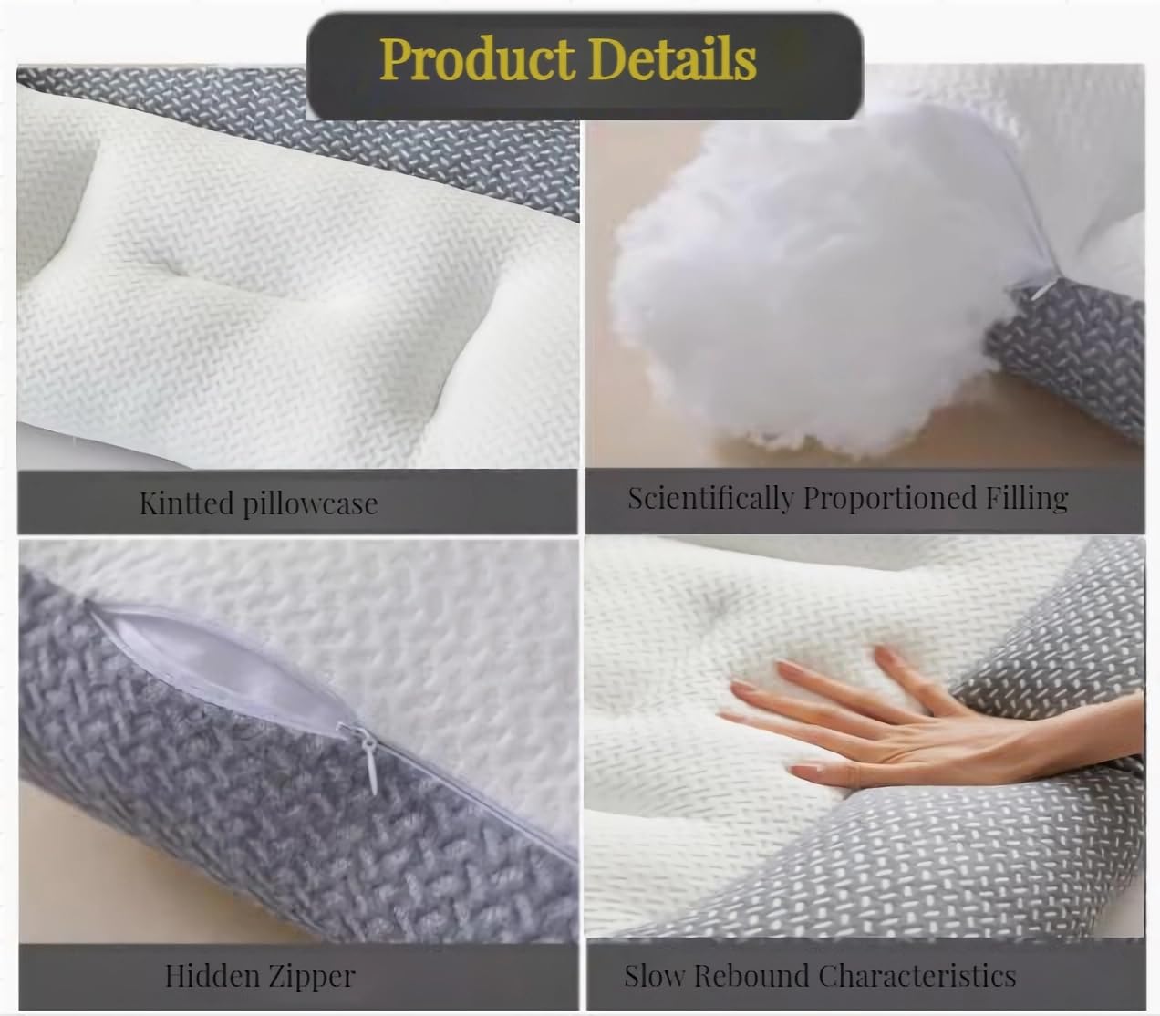 Eedvrko 2023 Cervical Pillow Super Ergonomic Pillow - Protect Your Neck and Spine Pillow for All Sleeping Positions Pillow with a Suitable Height to Reduction Snoring for Dream Deep