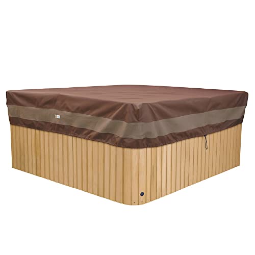 Duck Covers Ultimate Waterproof 86 Inch Square Hot Tub Cover Cap, Outdoor Spa Cover, Mocha Cappuccino