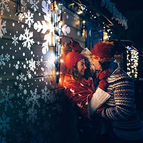 Christmas Snowflake Projector Lights Outdoor, Lasama Highlight Led Snowfall Projection, Waterproof Landscape Christmas Decorations Lighting for Xmas Home Party Wedding Garden Patio