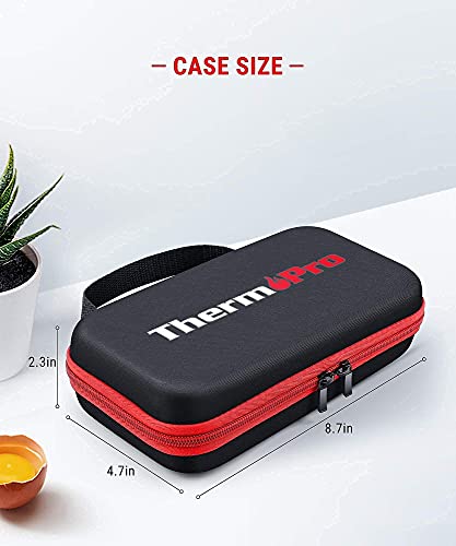 ThermoPro TP17H Digital Meat Thermometer with 4 Temperature Probes+Official ThermoPro Carrying Case for TP-16, TP-16S, TP-17,TP-17H