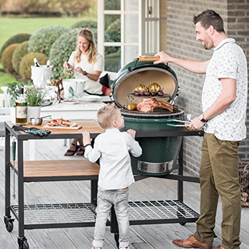 Burly grill Eggspander Kit for Large Big Green Egg, Eggspander 5 Piece Kit Conveggtor Basket Stainless Steel Grill Stack Rack with Removable Cooking System Expander Rack Replacement Kit