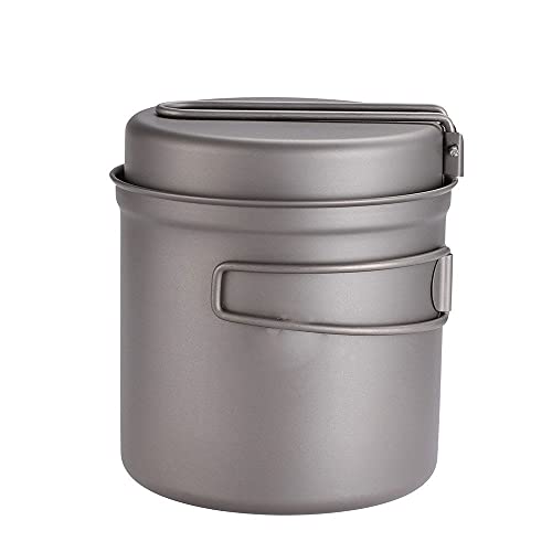 TWDYC 1100ml Cookware Set Ultralight Titanium Pot Frying Pan Outdoor Camping Titanium Bowl Titanium Cup Picnic