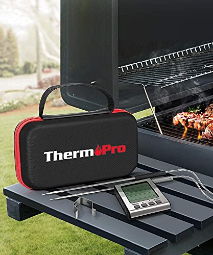ThermoPro TP17H Digital Meat Thermometer with 4 Temperature Probes+Official ThermoPro Carrying Case for TP-16, TP-16S, TP-17,TP-17H