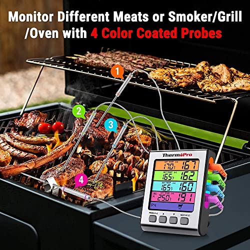 ThermoPro TP17H Digital Meat Thermometer with 4 Temperature Probes+Official ThermoPro Carrying Case for TP-16, TP-16S, TP-17,TP-17H