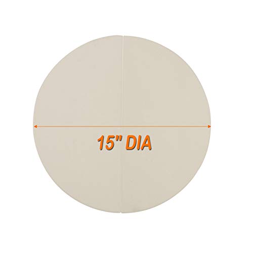 BBQ Future Half-Moon Ceramic Heat Deflector Plates for Kamado Joe Classic I, II, III,2-Pack, White