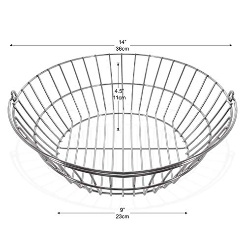 Premium Products Corp. Ash Basket with Handle - Perfect for Large Big Green Eggs & Kamado Joe Classic Sizes - Fits Most Grills - Free - Bonus Instant Read Thermometer (1)