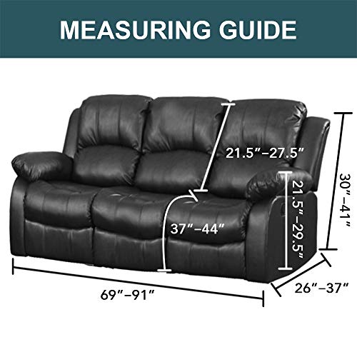 Esaytool Recliner Sofa Covers,Stretch Reclining Couch Covers for 1/2/3 Seat,Reclining Slipcovers Soft Furniture Protector Thick Soft Washable Reclining Sofa Slipcovers (Peacock Blue, Three Seat)