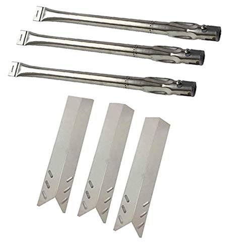 bbqGrillParts BBQ Replacement Kit for BH12-101-001-02, GBC1273W, GBC1273SP Gas Models Includes 3 Burners & 3 Heat Plates