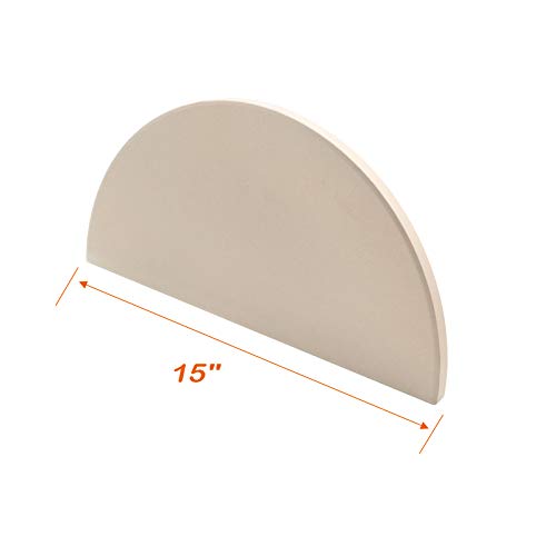 BBQ Future Half-Moon Ceramic Heat Deflector Plates for Kamado Joe Classic I, II, III,2-Pack, White