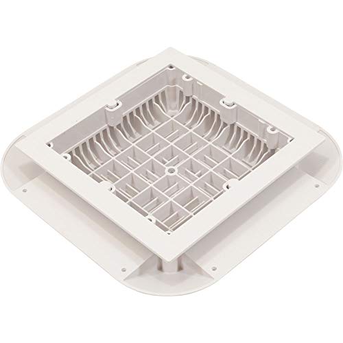 AquaStar 14in x 14in Retrofit VGB to 9in x 9in Suction Outlet Cover with Mud Frame White 914101