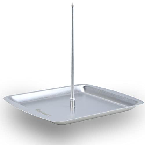 Al Pastor Skewer for Grill-Roasting Rack Stainless Steel Vertical Skewer Stand for Tacos Al Pastor, Shawarma, Kebabs, with 2 Size Skewers(8β &12β) for Smoker, Kamado Grill, Oven