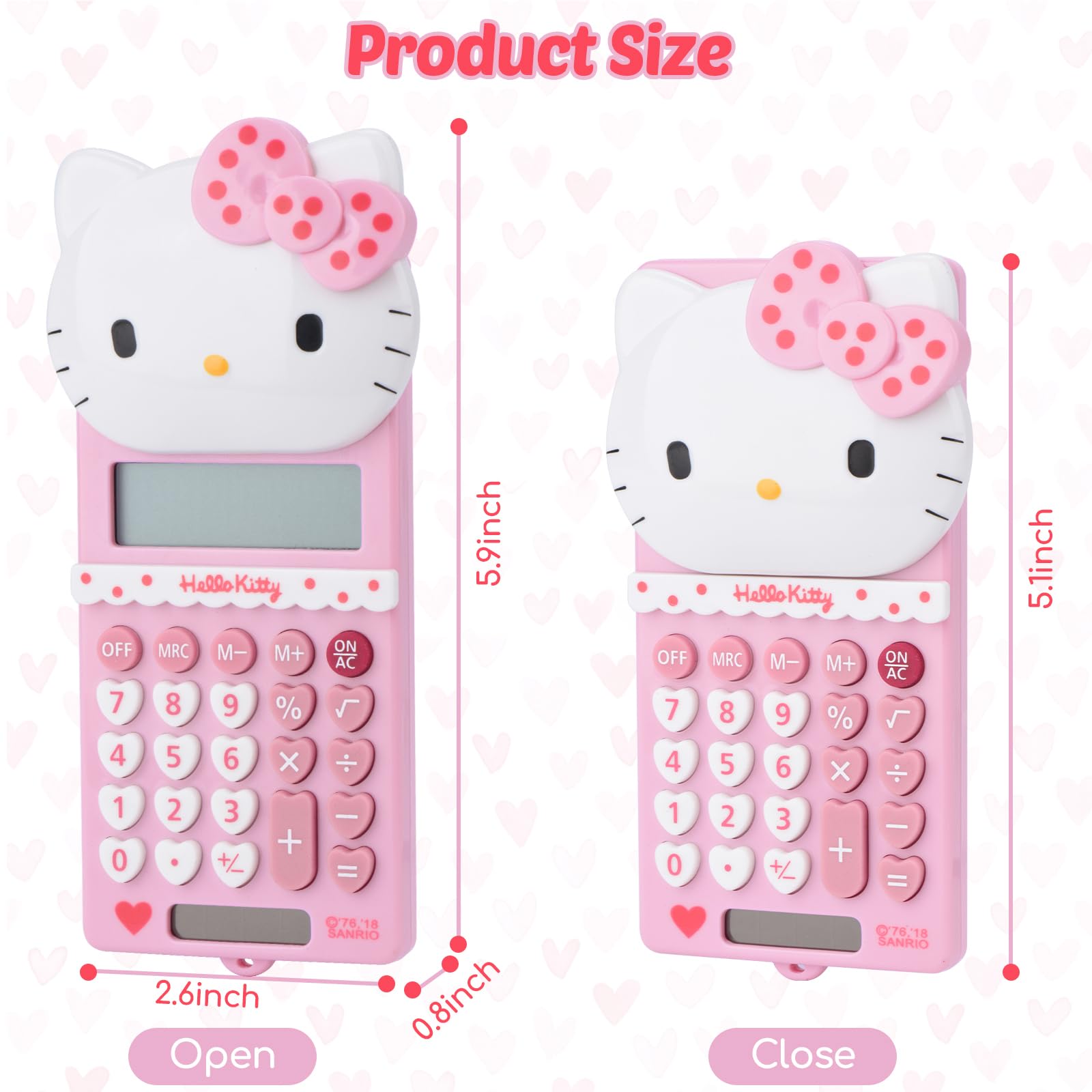 Cute Kids' Mini Calculator - 5.9 x 2.6in, LCD Display, Battery Powered (Included), Perfect for School