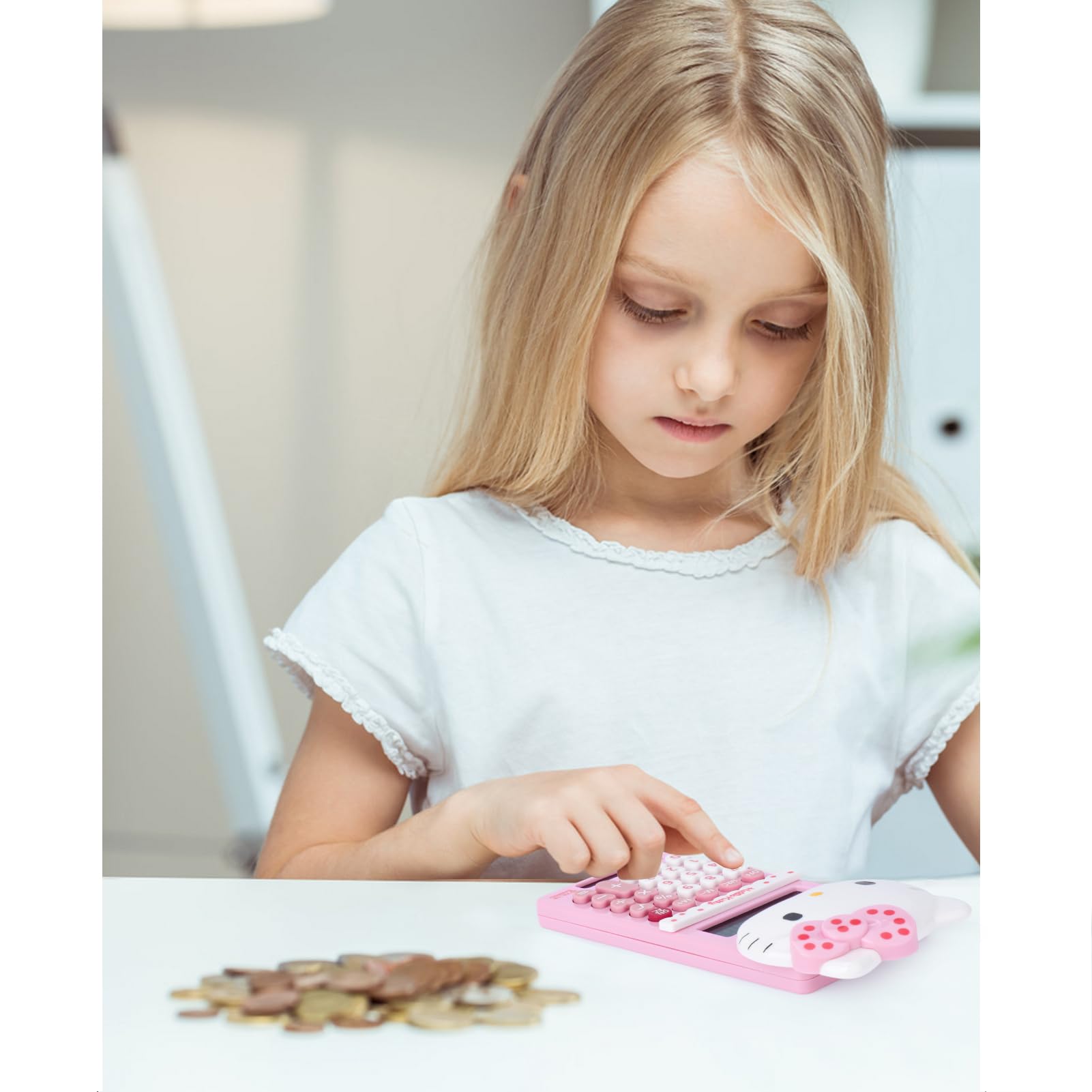 Cute Kids' Mini Calculator - 5.9 x 2.6in, LCD Display, Battery Powered (Included), Perfect for School