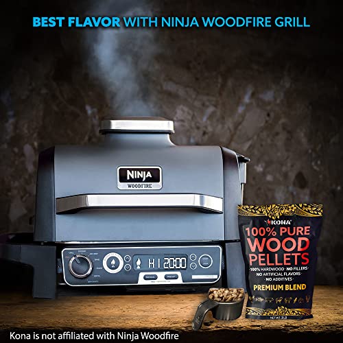 Kona 100% Apple Smoker Pellets, Intended for Ninja Woodfire Outdoor Grill, 2 lb Resealable Bag