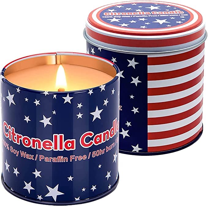 2 Pack Citronella Candles Outdoor and Indoor, 16Oz Natural Soy Wax Jar Candles with Citronella Oil for Patio Yard Deck Home, Summer Gift for Family Friends and Colleagues