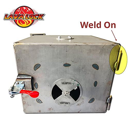 LavaLock 4" BBQ Smoker Bullet 4 in. Hinge 4 inch Hinges Stove Weld-On Pit , Tailgate, Heavy Duty Weld on Hinge. 4" Wide with Zerk Fitting (Grease Fitting)