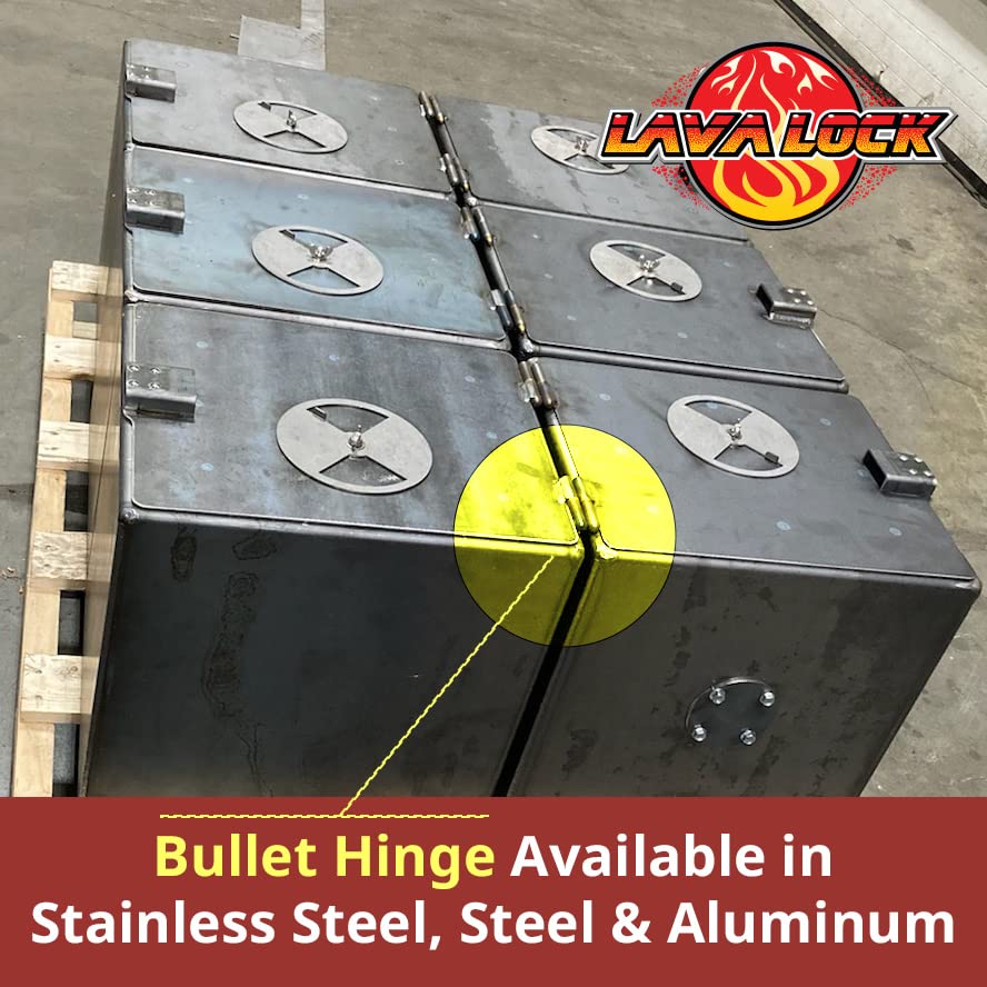 LavaLock 4" BBQ Smoker Bullet 4 in. Hinge 4 inch Hinges Stove Weld-On Pit , Tailgate, Heavy Duty Weld on Hinge. 4" Wide with Zerk Fitting (Grease Fitting)