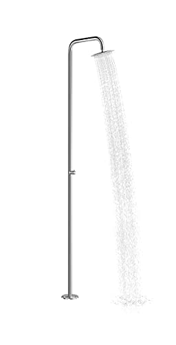 Wayime 87" Separable&Composable Free-Standing Brushed Stainless Steel 304 Rainfall Outdoor Shower