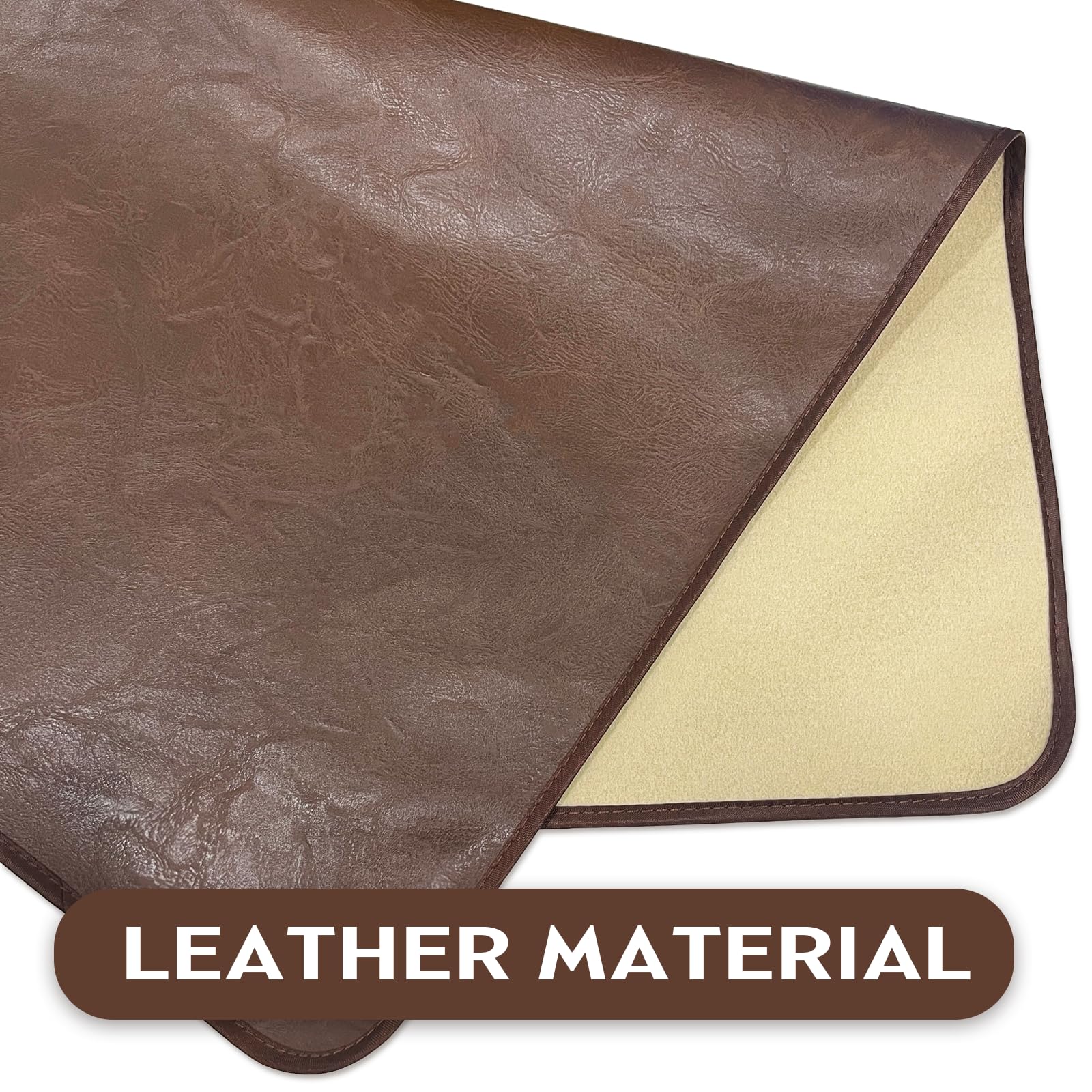 Fippkargo 3 Pcs Headrest Cover for Recline Chair, Faux Leather Recliner Headrest Protector,Recliner Couch Cover with Side Pockets, Sofa Recliner Headrest Arm Cover, Home, Office & Theater Seat(Brown)