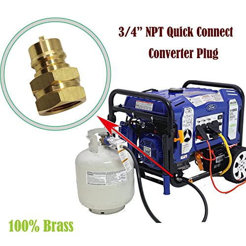 MENSI 3/4" Brass Female Quick Connect Plug Fittings Fits Duel Fuel Generator Regulator Exits Connector Convert to Connect Natural Quick Connect Hose