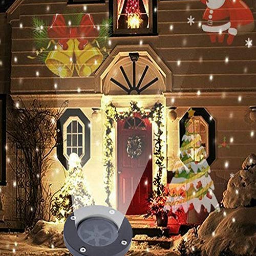 Christmas Moving Snowflake Projector Light, 12 Patterns Plug-in Card Lawn Lamp ,Party LED Projection Light Outdoor IP65 Holiday Decoration Light for Christmas, Halloween, Valentine's Day