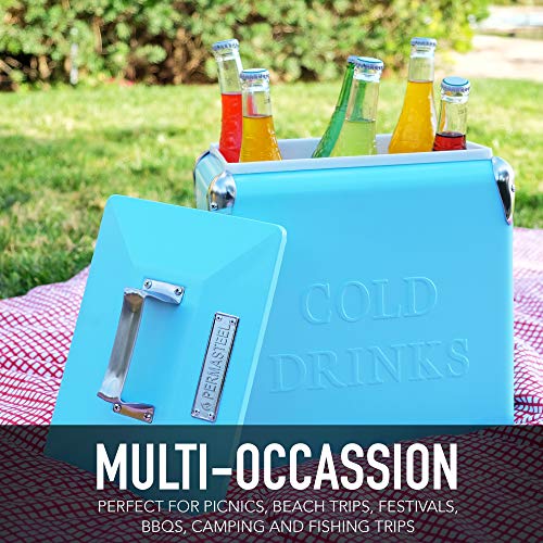 Permasteel PS-205-14QT Turq-AM 14 Quart Portable Picnic Cooler, Turquoise
