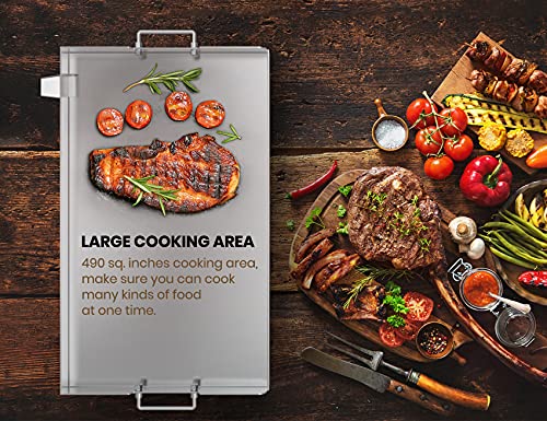 Stanbroil 28 inch Stainless Steel Flat Top Gas Grill Griddle Replacement for Blackstone 2-Burner Propane Fueled Grill Improved New Rear Grease Management System (Improved Version)