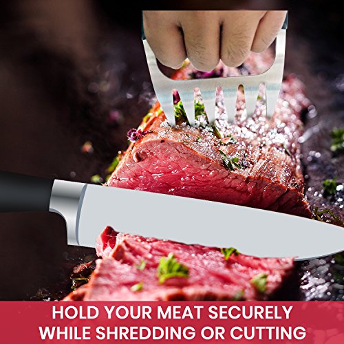 Metal Meat Shredder Bear Claw β M LIFE MASTER Stainless Steel Meat Forks With Handle - BBQ Meat Handler For Pulling, Shredding, Serving - Ultra-Sharp Blades, Easy To Clean & Safe To Use