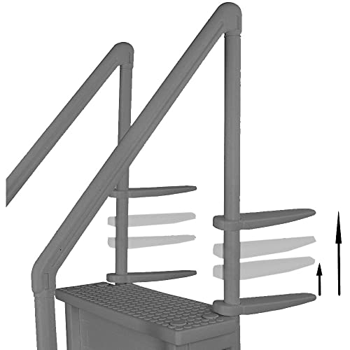Aqua Select Above Ground Anti-Slip Pool Steps to Deck | Safety Swimming Pool Ladder | Designed for Above Ground Swimming Pools | Holds Up to 350 Pounds | Grey