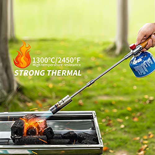 Portable Grill Torch ,Charcoal Starter and Lighter,Weed Torch ,Garden Torch ,Blow Torch for Weed Wood Charcoal Lighter Fireplace Lighter Campfire (Gas Canister Not Included)