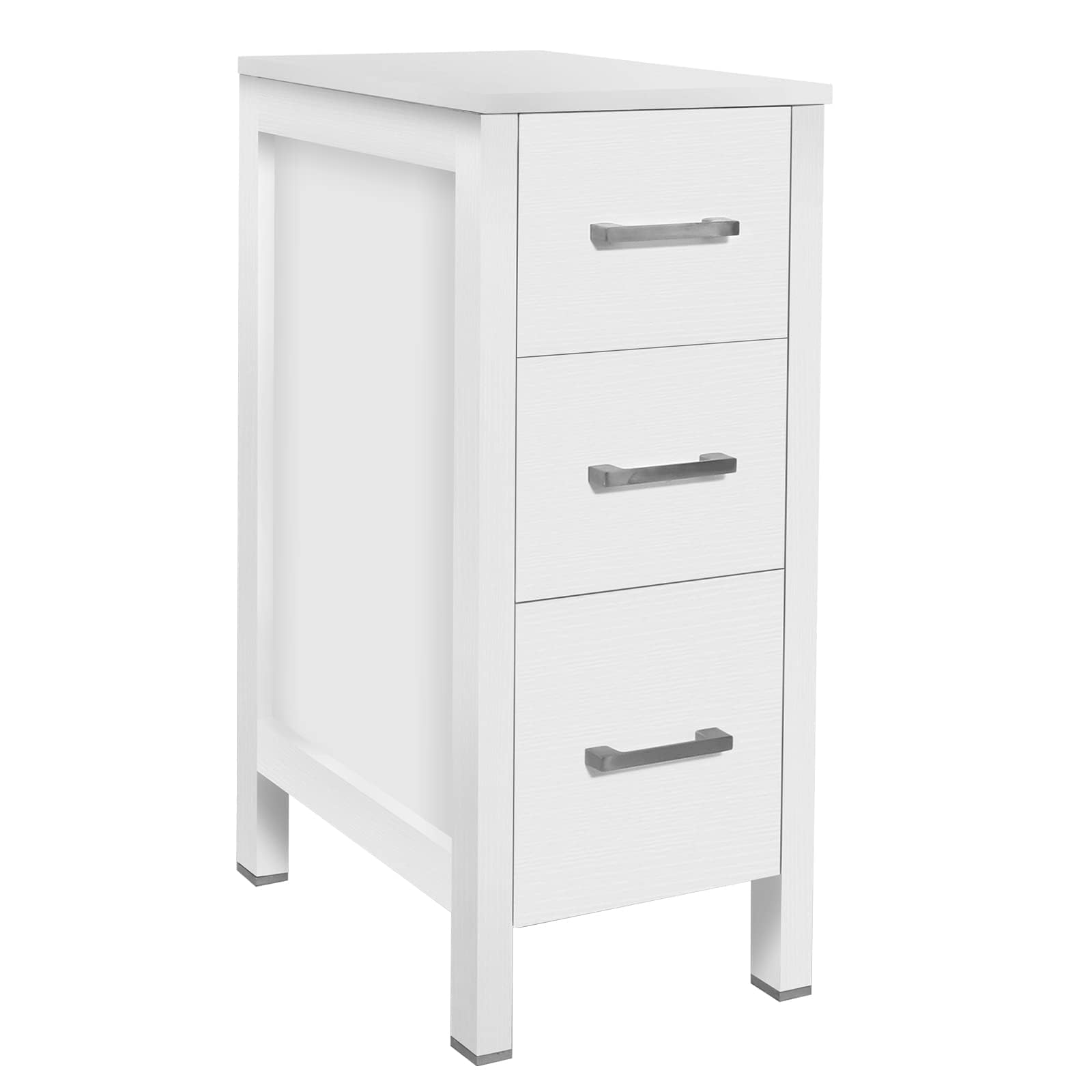 eclife 48" Modern Bathroom Vanity Sink Combo White W/Small Side Cabinets White Rectangle Ceramic Vessel Sink & Water Save Faucet & Pop Up Drain (T03)