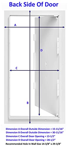 Plastic Access Panel for Drywall, Plumbing Access Door 14" x 29"