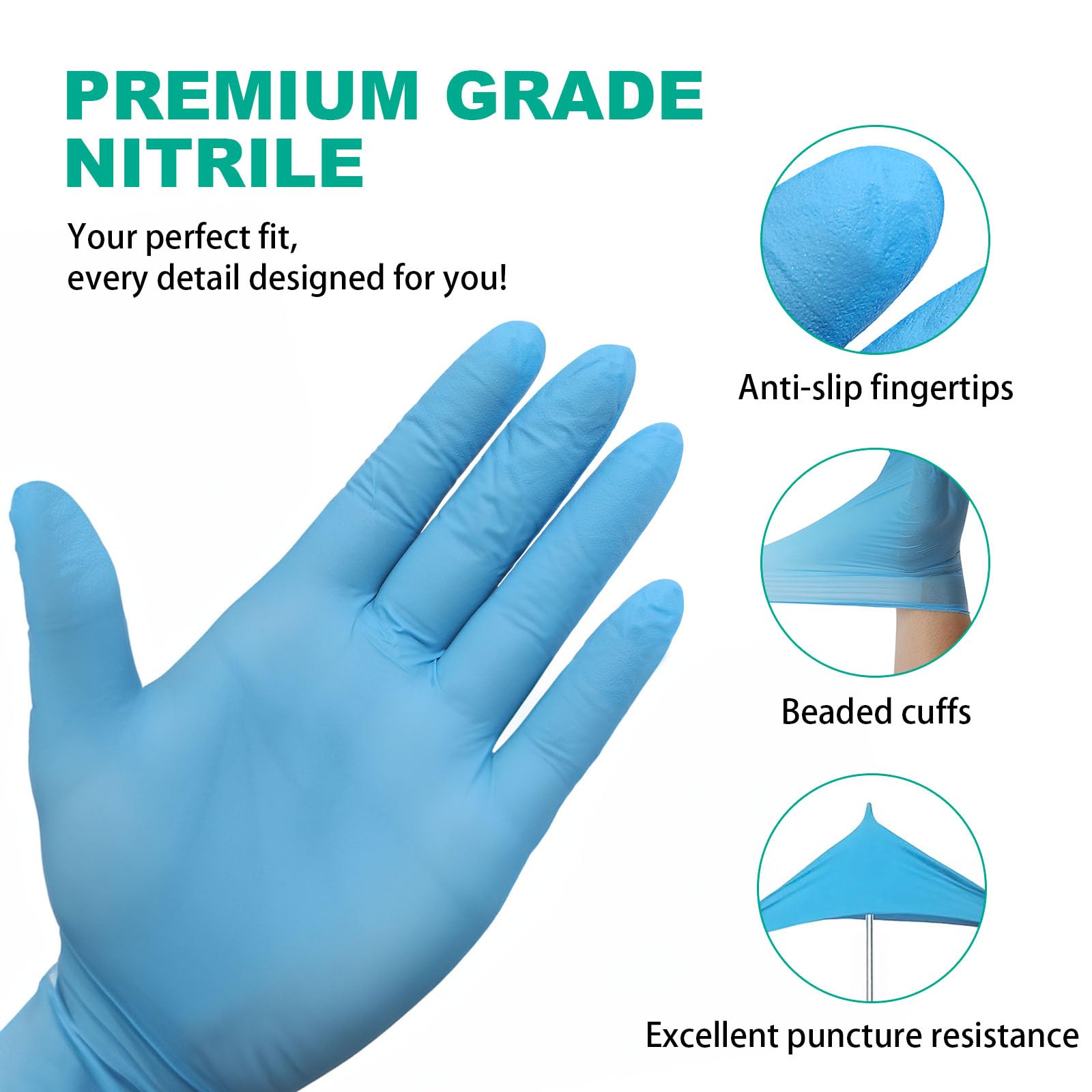 VASTMED 500PCs Dental Grade Examination Leone Nitrile Gloves 4.0G Finger Tips Texture Latex-Free Professional Grade Gloves