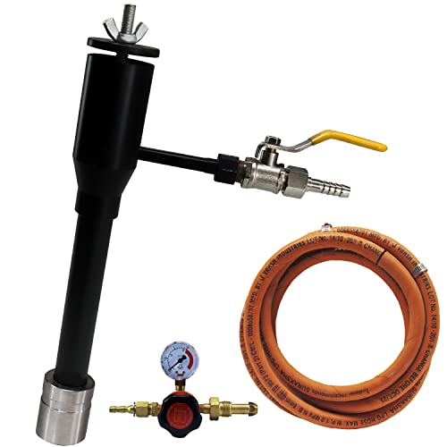 SIMOND STORE Propane Forge Burner Kit, Single Burner for Blacksmithing Furnace Foundry Forge Jewelry Making Raku Kiln Farrier - MS Forge Burner with Hose Valve and Regulator