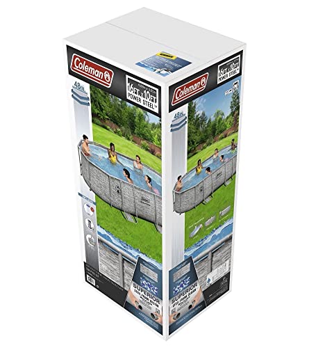 Coleman 90469E Power Steel Frame 16ft x 10ft x 48in Oval Above Ground Pool Set