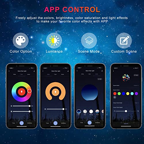 Galaxy Projector Star Night Light Projector,with Smart APP/Remote Control,Voice Control/Timer,Bluetooth Music Speaker,Starry Light Projector for Baby Kids Adults Bedroom Decoration/Home Theater/Party