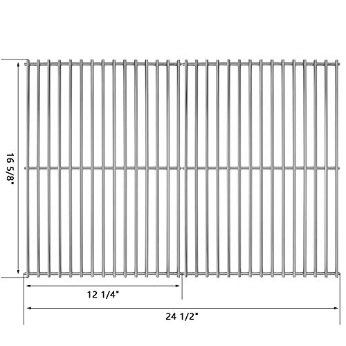 Hisencn Stainless Steel Cooking Grids Grates Grill Grid Replacement for Thermos Grill Parts 461252605, Kirkland Front Avenue 463230703, Charbroil 463261306, Kenmore, Master Chef, BBQ Pro, 16 5/8 inch